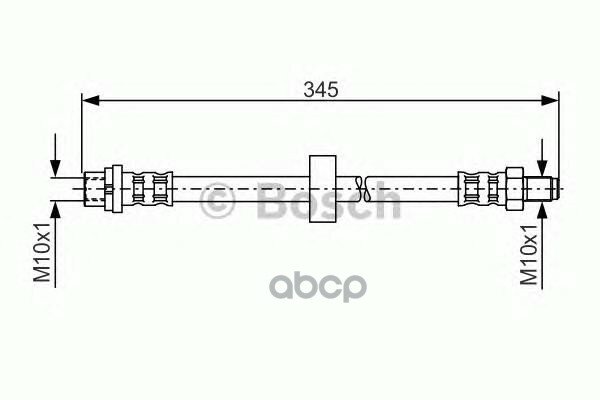 Шланг тормозной задний! L=345 Ford Tourneo/Transit Connect 1.8Di/TDCi 02> Bosch арт. 1987481168
