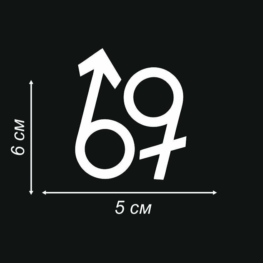 Наклейка на авто "69"
