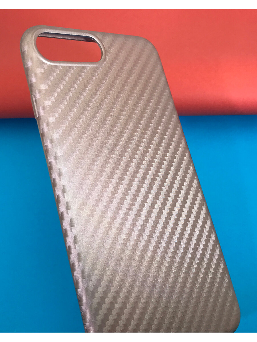 Чехол на смартфон iPhone 7/8 или SE2020 Plus накладка силиконовая со структурой карбонового покрытия