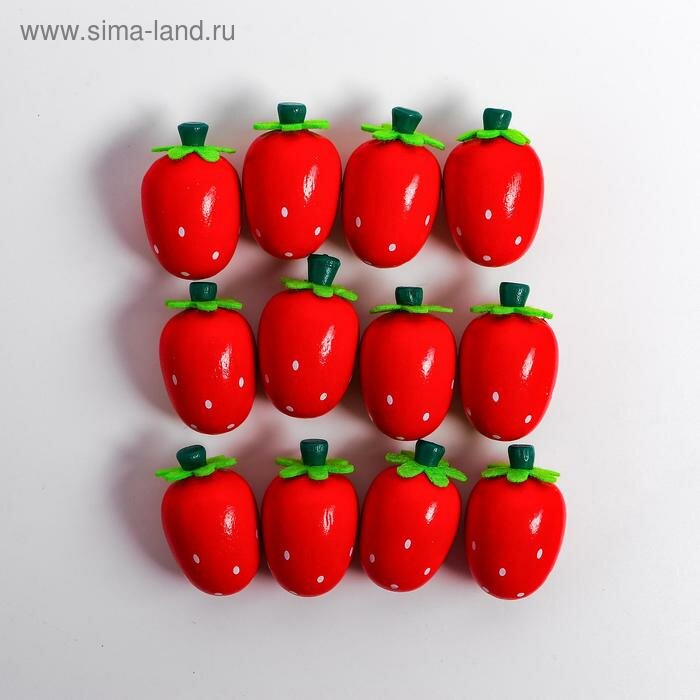 Счётный набор Клубничка, 12 ягод: 3×2 см