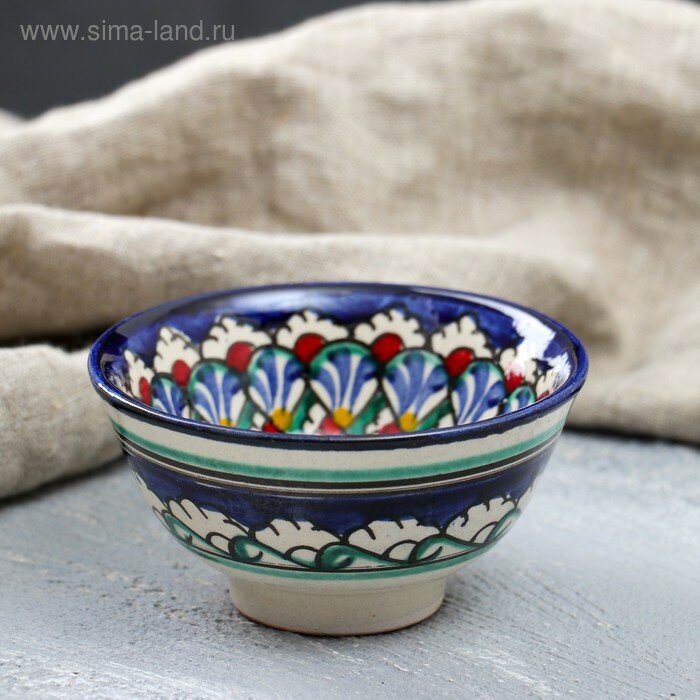 Пиала узбекская Риштанская Керамика «Узоры», 120 мл, d=9.5