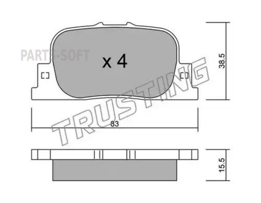К-т дисков. тормоз. колодок TOYOTA CAMRY (1996-01) R Trusting арт. 7680