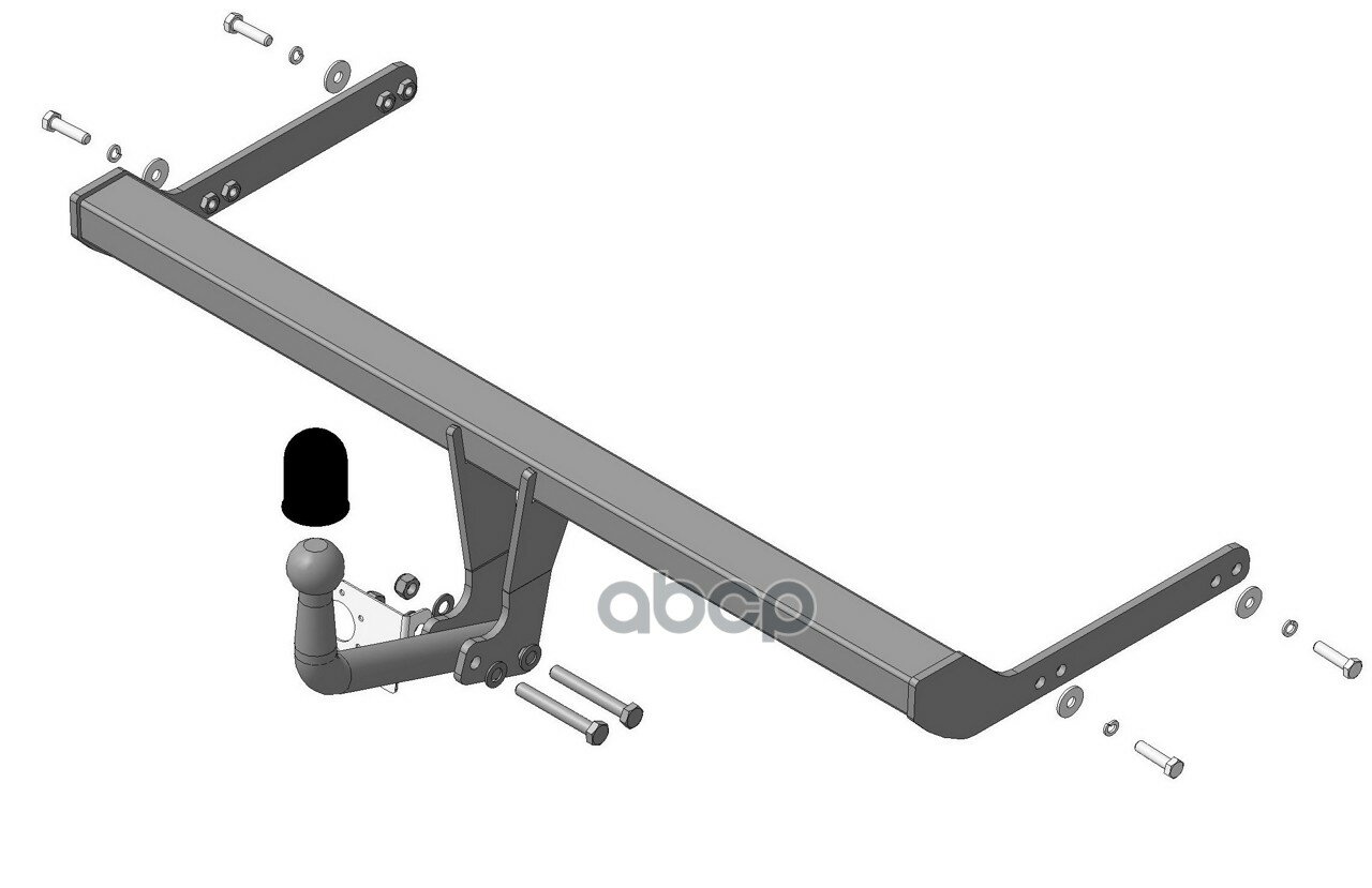 Фаркоп с оцинк. шаром Skoda Rapid 2012-2020, 2020-2022, Volkswagen Polo лифтбек 2020-2022 крепление шара на двух болтах Motod.