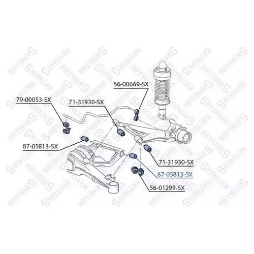 Сайлентблок зад балки BMW 7 E32/5 E34 87-95 STELLOX 8705813SX