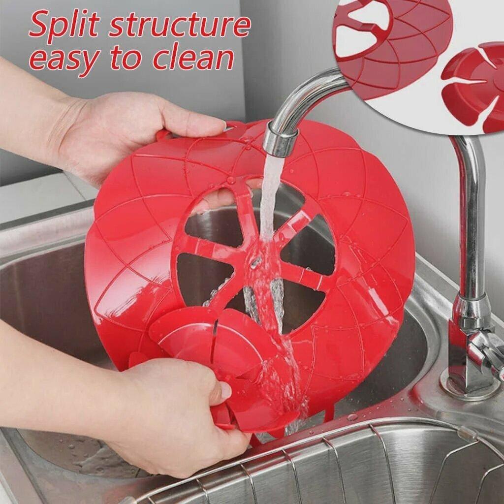 Универсальная силиконовая крышка Невыкипайка для защиты от выкипания и брызг Spill stopper lid, 29 см (красный)