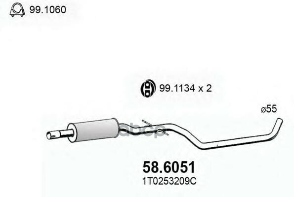 Рез-Р Vw Touran 1.9Tdi 03-04 ASSO арт. 58.6051