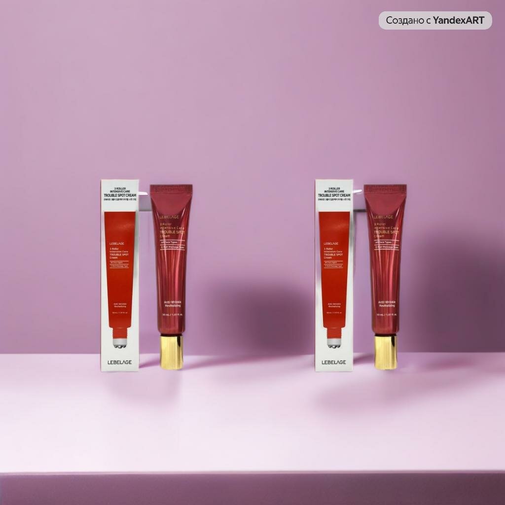 Крем-роллер Lebelage для проблемной кожи лица с 3 роликовыми шариками 3-Roller Intensive Care Trouble Spot Cream, 30 мл, 2 шт