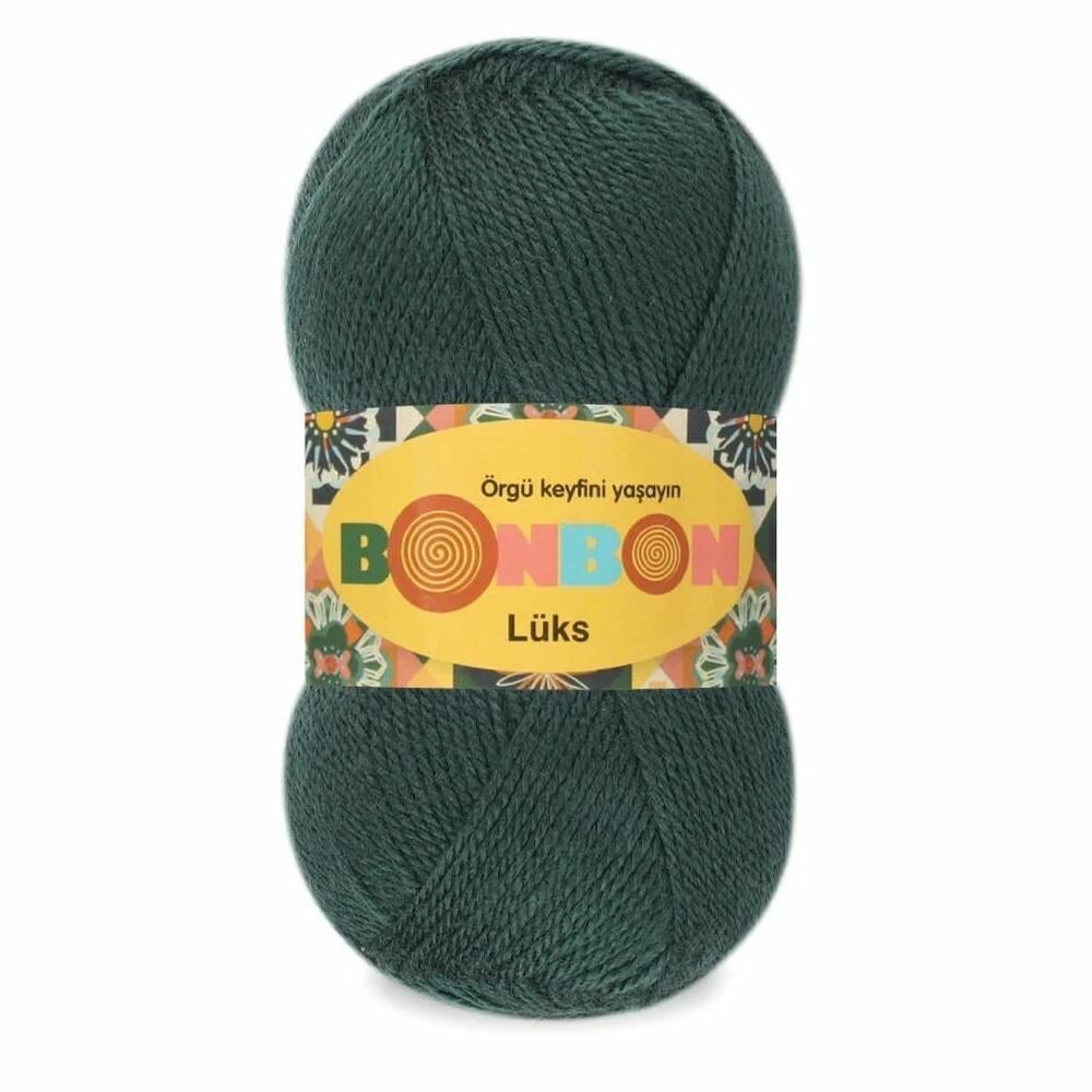 Пряжа Bonbon luks Nako, темный лес - 98321, 100% акрил, 5 мотков, 100 г, 240 м.