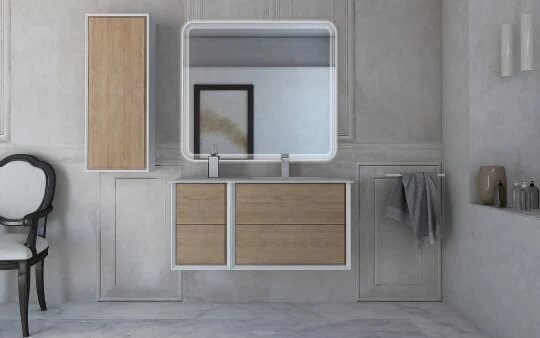 Bellagio шкафчик подвесной совместимый с базой под раковину 54719 rovere tabacco 35x46x48 Cezares