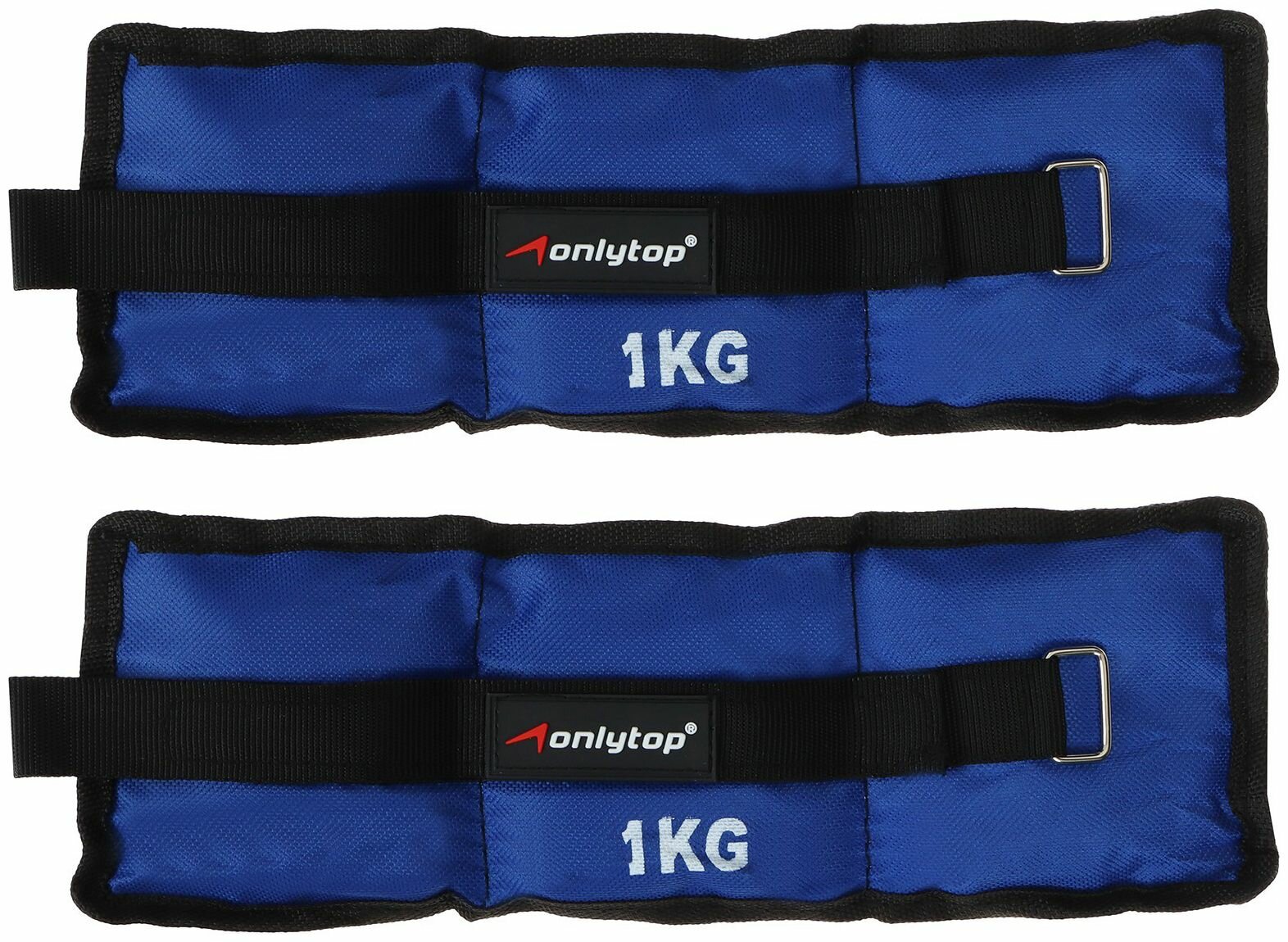 Утяжелители для фитнеса и тренировок, манжеты-отягощения для рук и ног на липучках, 2 шт. х 1 кг, цвет синий