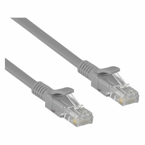 Патч-корд EXEGATE UTP-RJ45-RJ45-5e-CU-1M-GY UTP, кат.5E, 1м, 4 пары, медь, многожильный, серый