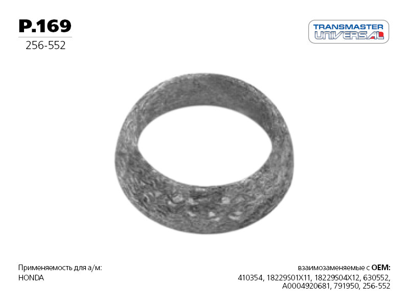 Кольцо уплотнительное глушителя проволочное металл. TRANSMASTER UNIVERSAL P.169