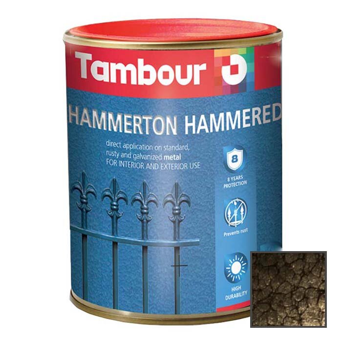 Грунт-эмаль универсальная промышленная антикоррозийная Tambour Hammerton Hammered молотковая матовая коричневая (543-318) 4,5 кг