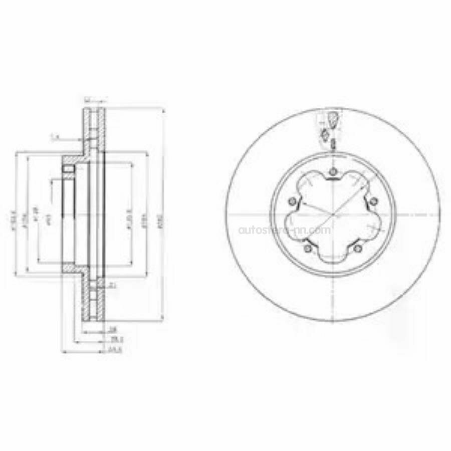DELPHI BG4007 BG4007 диск тормозной передний!\ Ford Transit 2.2TDCi 06>