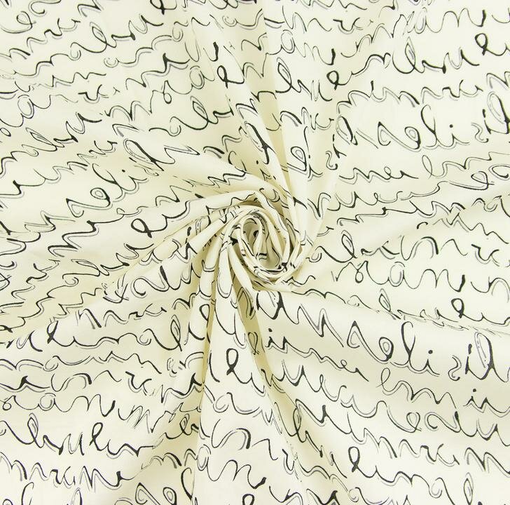 Ткань для рукоделия, "Письмо" на кремовом фоне , 33*70 см, плотность 120 г/м2 (Корея)