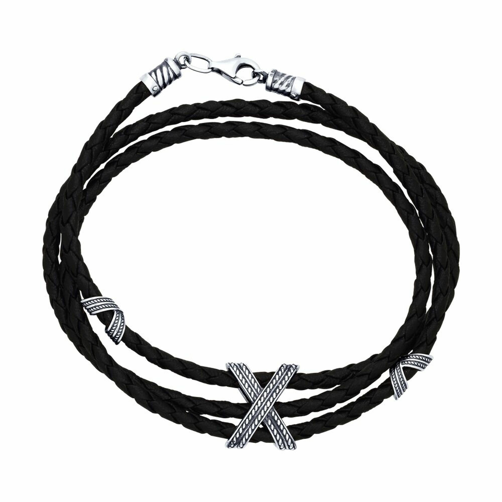 Браслет, серебро, 925 проба, чернение