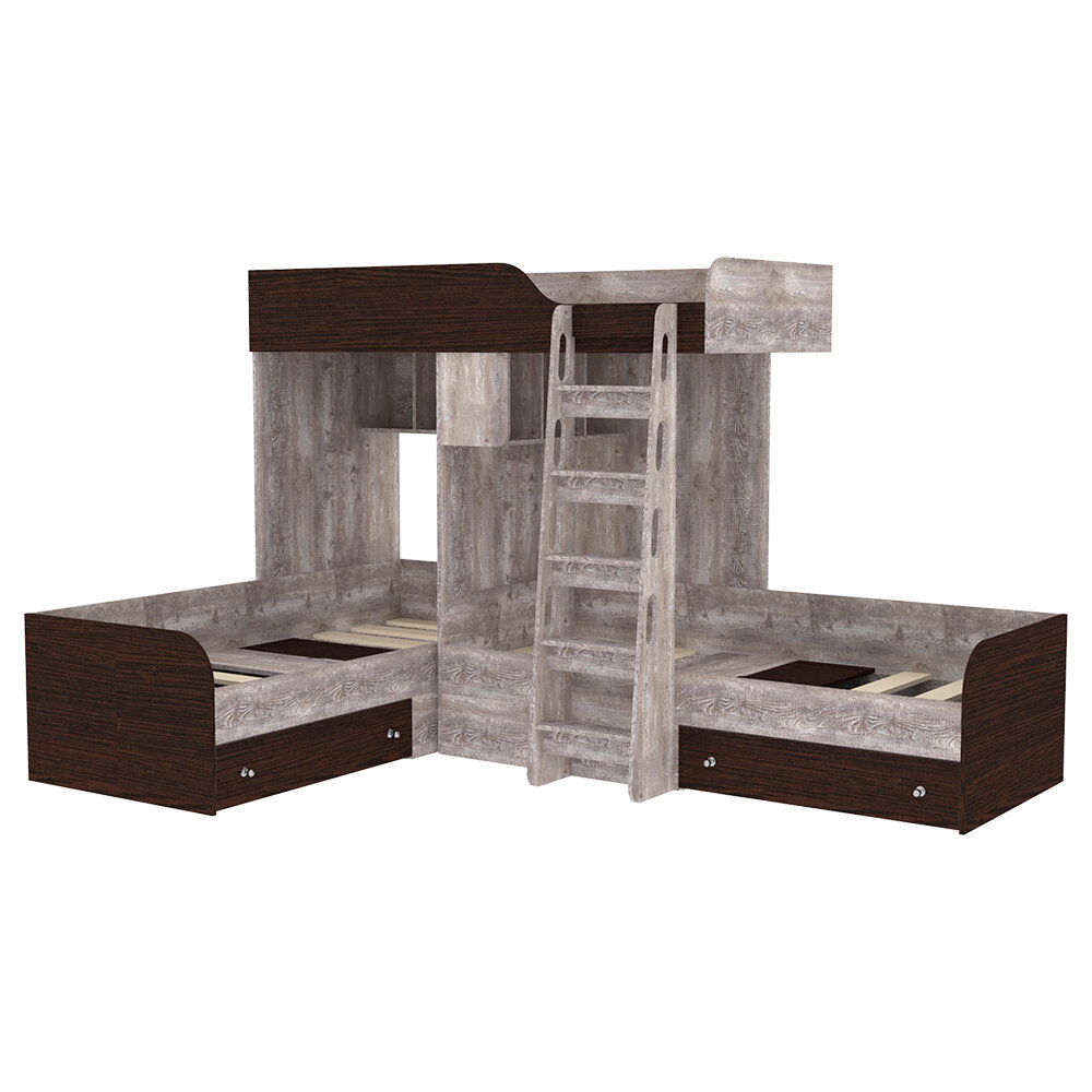 Кровать чердак Трио Бетон Венге