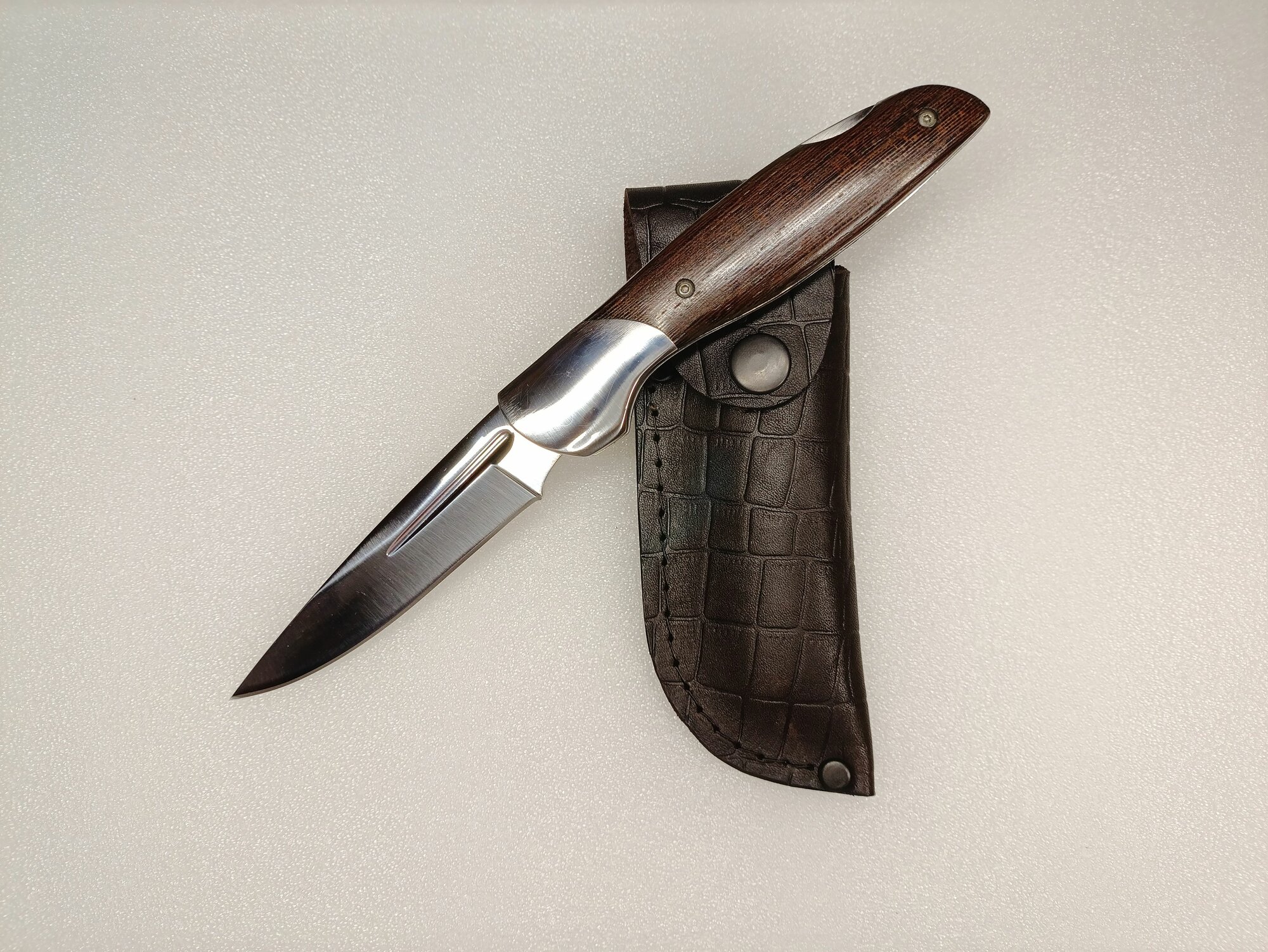 Нож складной Острец сталь 65x13 длина 23см ручная работа ножны в комплекте