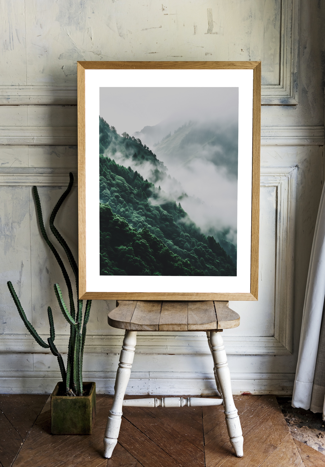 Постер "Туманные горные вершины" 50x70 без рамы