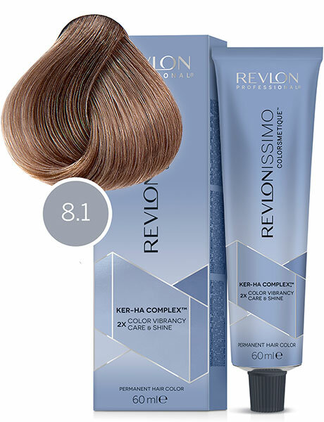 Краска для волос Revlon Professional Coloring Hair Revlonissimo Colorsmetique Care & Shine, Краситель с гиалуроновой кислотой перманентный. Перманентный Краситель с Гиалуроновой кислотой, Гарантия Результата Окрашивания + Уход за Волосами, 8.1