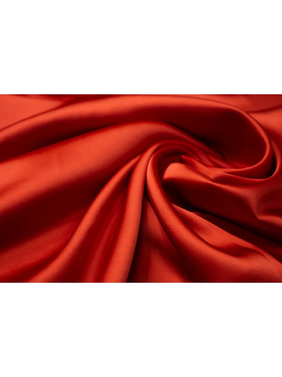 Ткань Кади креп сатин красный стрейч