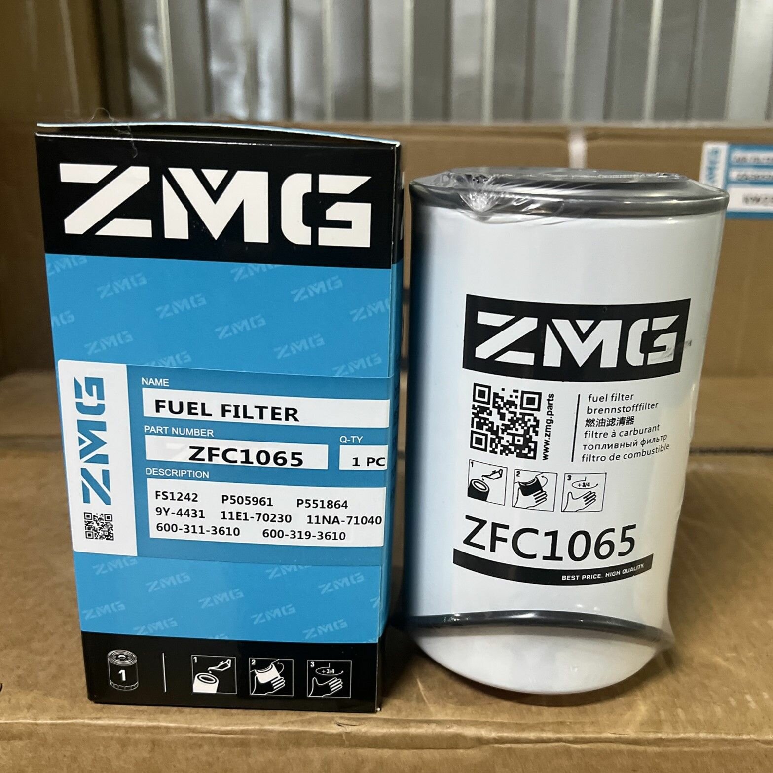 Фильтр топливный ZMG ZFC1065 (ST28061; FS1242; P505961; P551864) Komatsu Hyundai Terex John Deere Kobelco Cummins