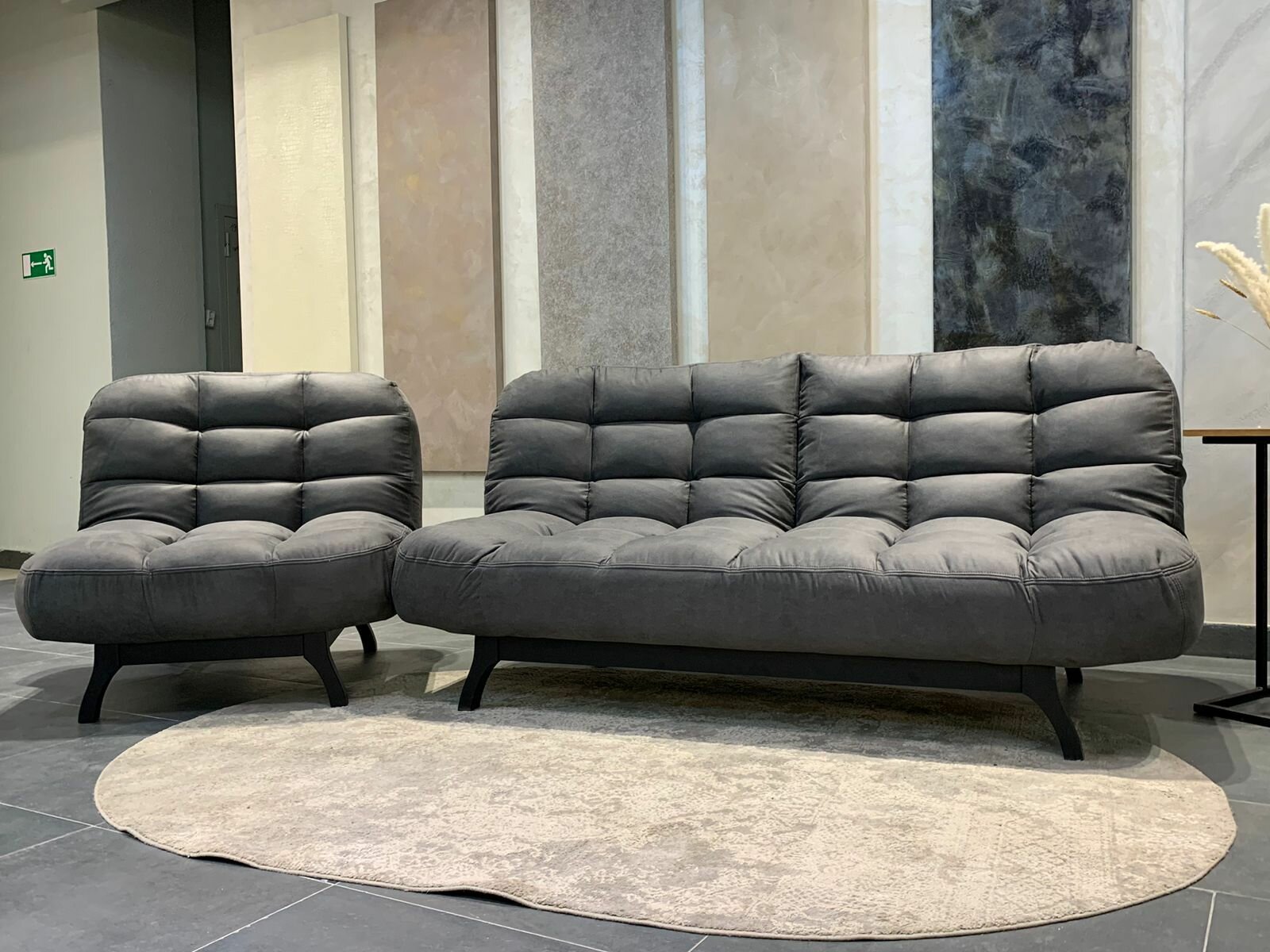 Диван кровать с креслом "Ирландия Grey", комплект