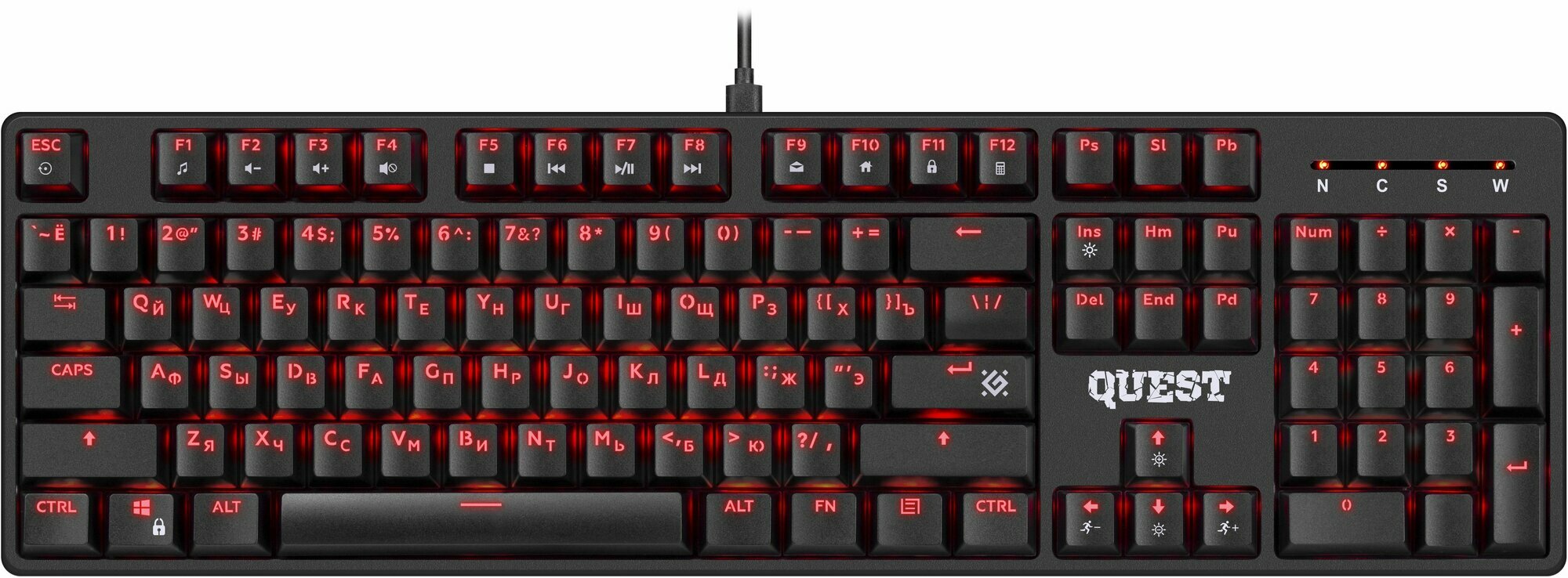Клавиатура DEFENDER Quest GK-596 RU черный