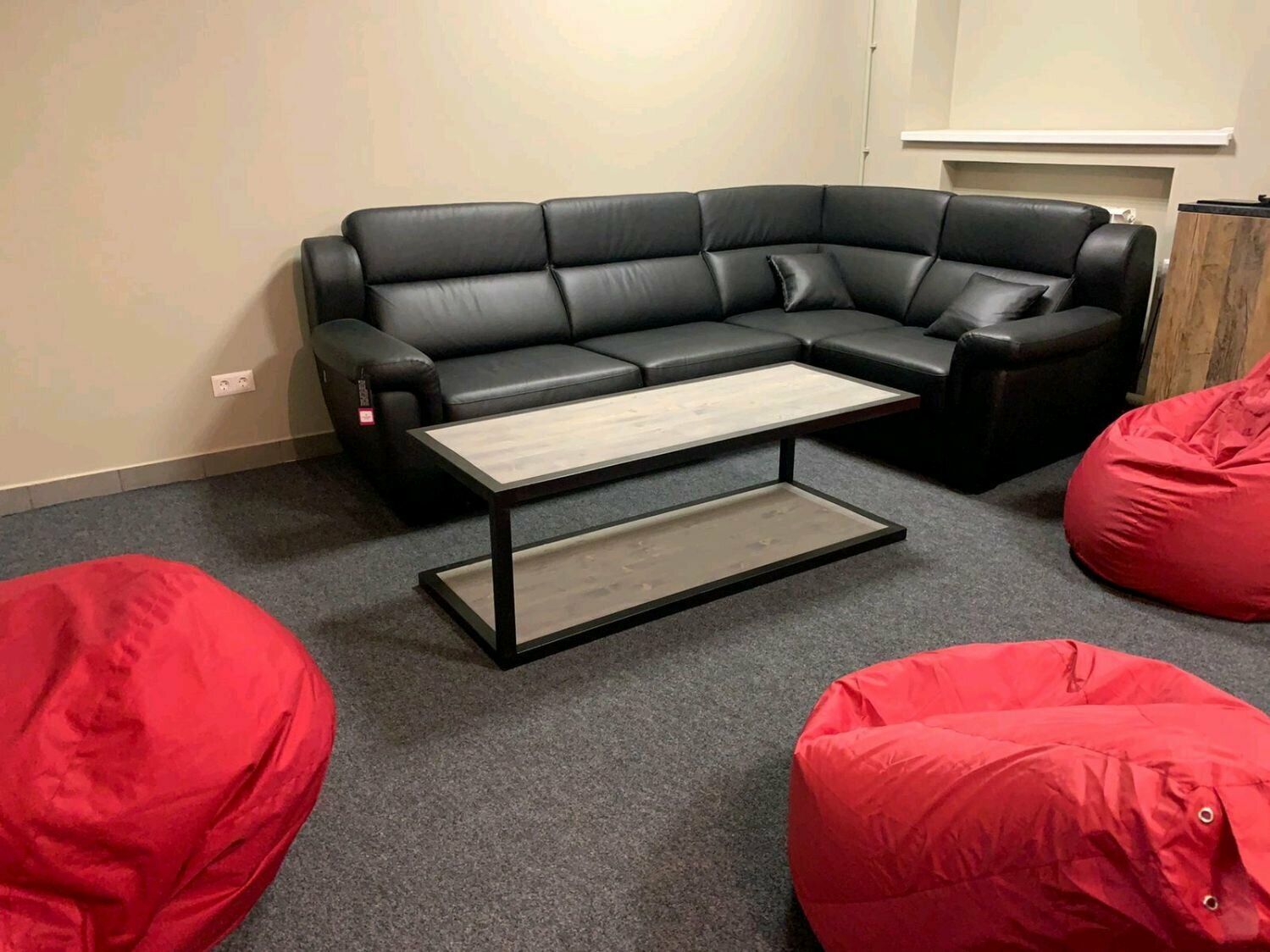 Журнальный стол "EasyLOFT" в стиле лофт, для гостиной, массив дуба, 150х50х50 см.