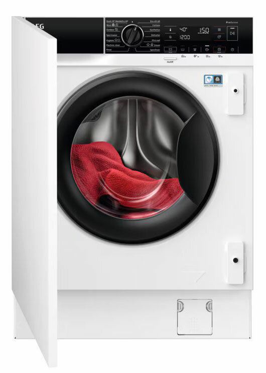 Стиральная машина AEG L7WBE68SI , с сушкой, инверторный двигатель, 14 программ, белая/черная