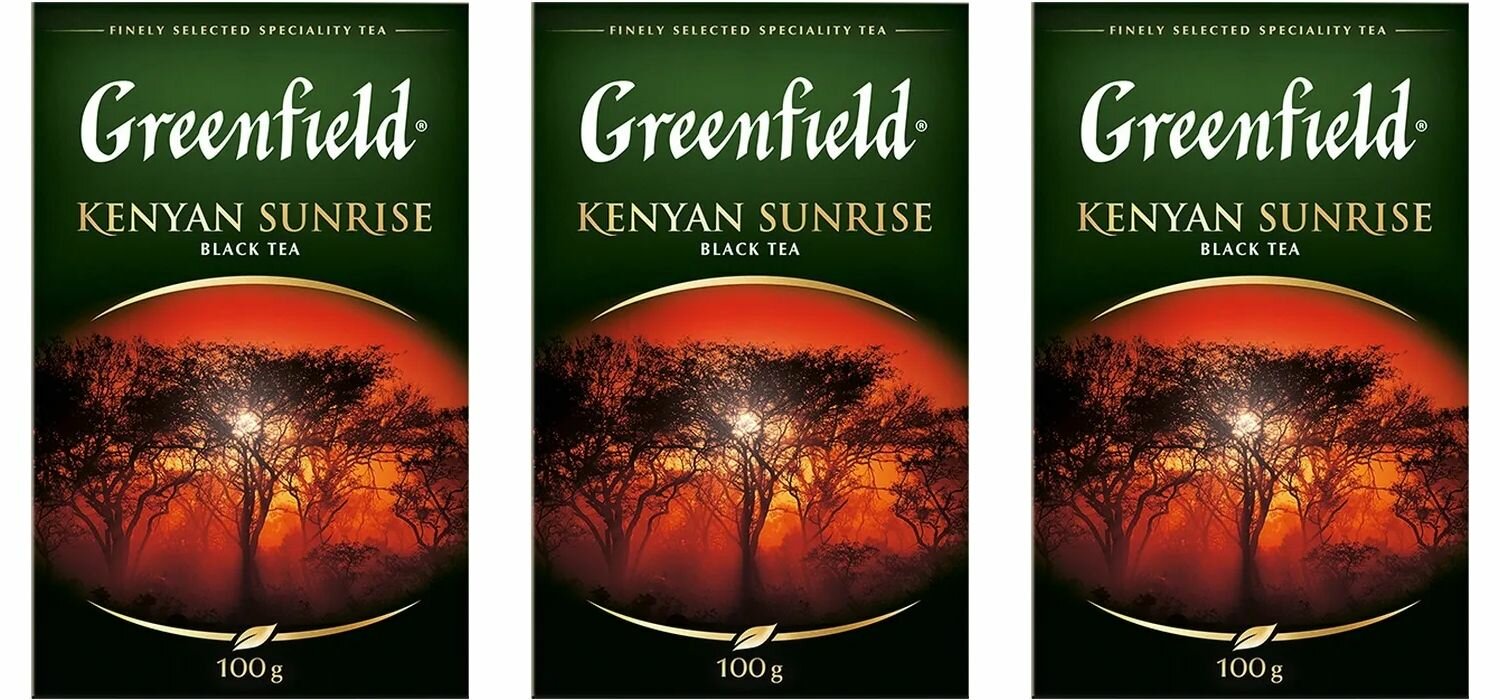 Greenfield Чай Кениан Санрайз крупнолистовой 100 г, 3 шт