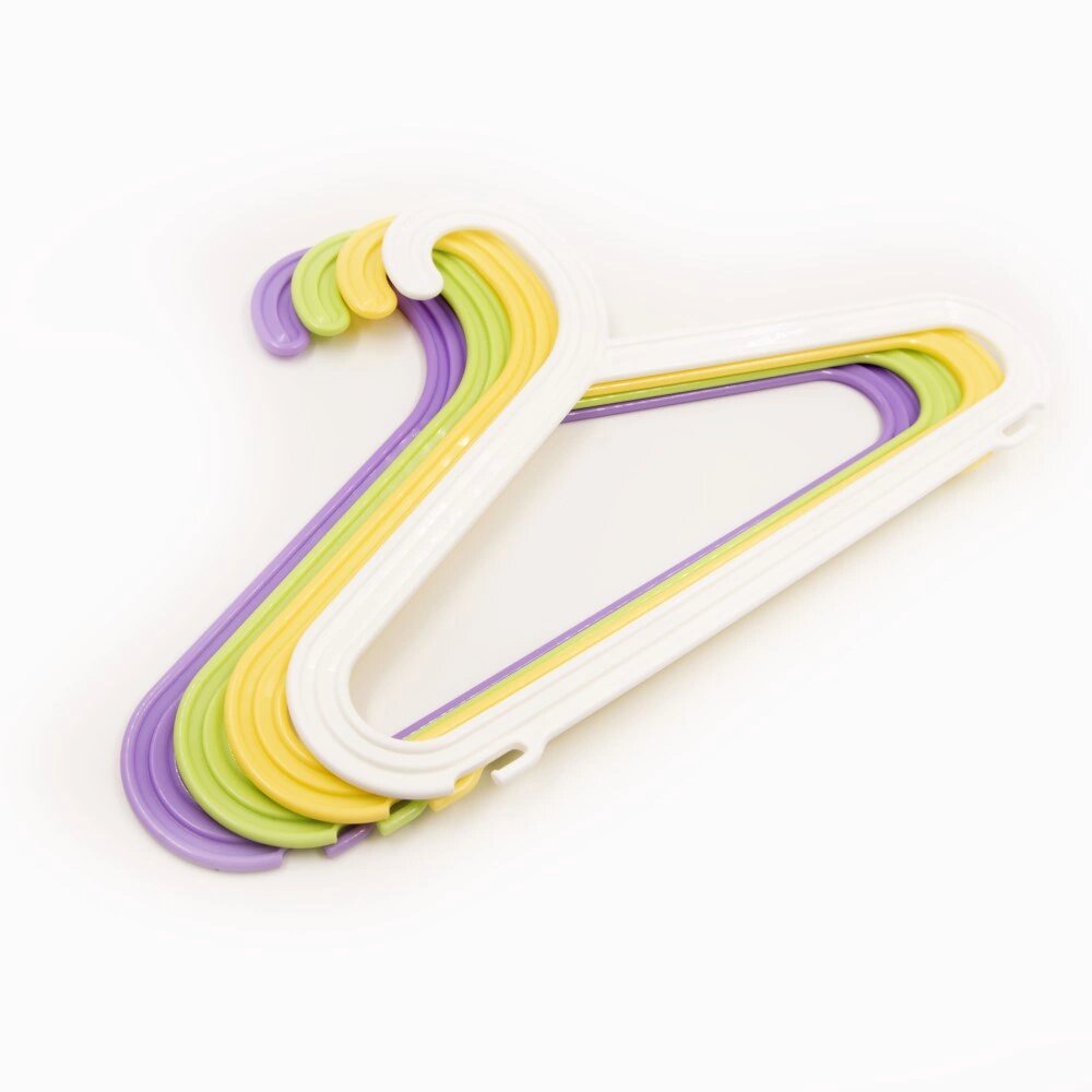 Плечики для одежды детские пластиковые 4 шт разноцветные