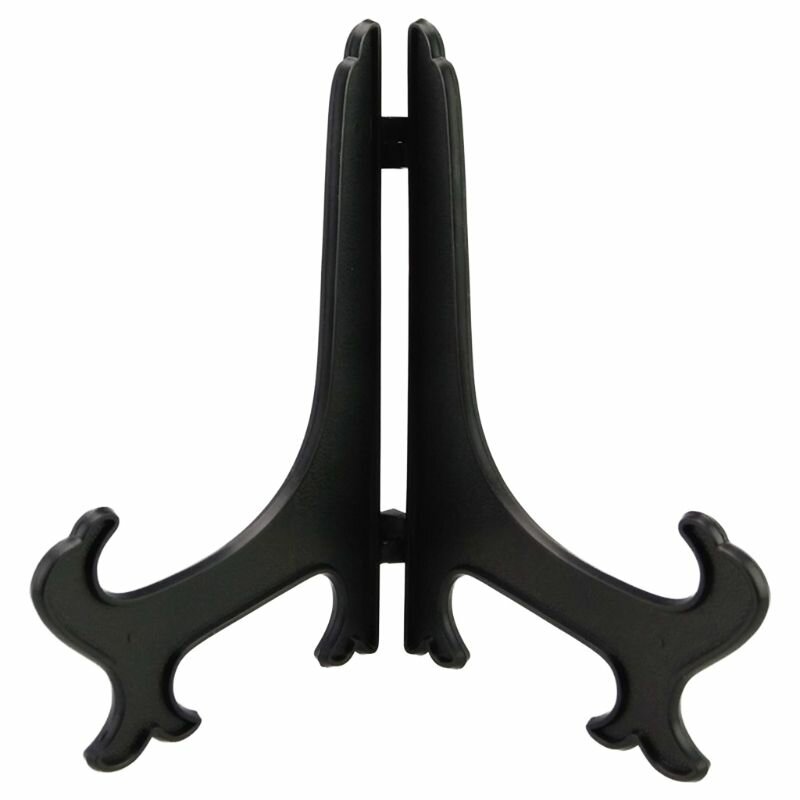 Черная пластиковая мольбертовая тарелка, подставка для фоторамки, постамент для фотографий