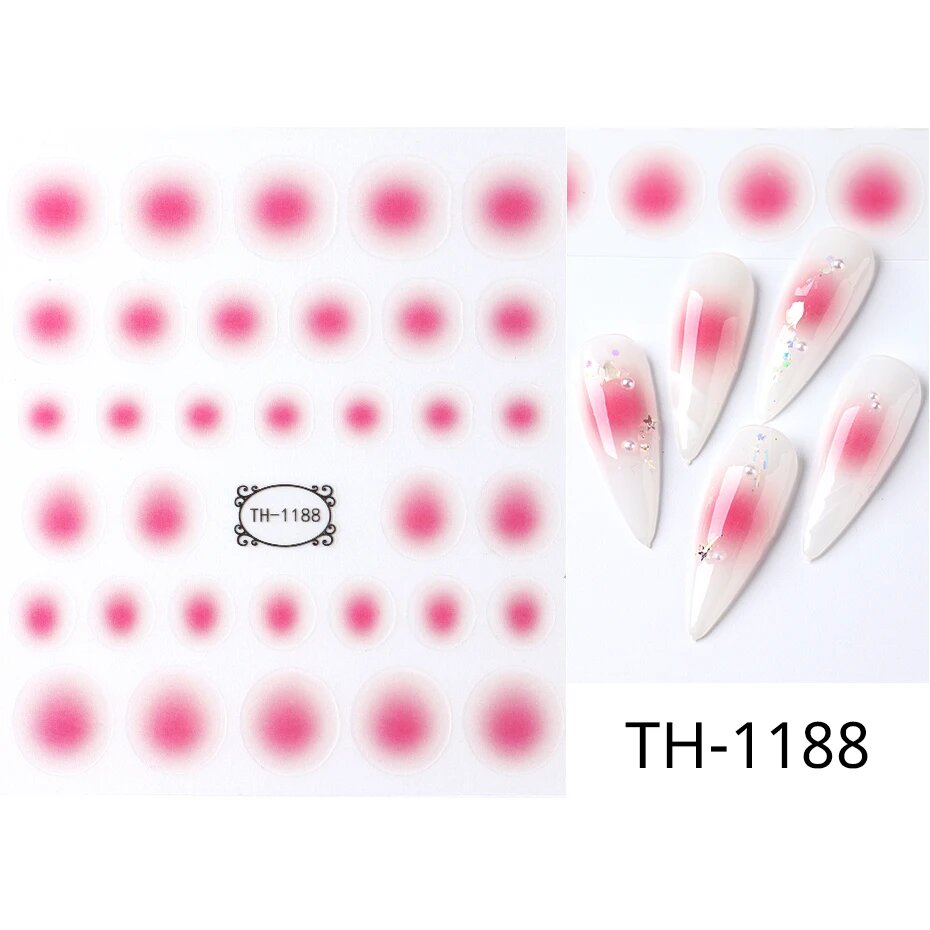 Наклейки на ногти 3D Аура, розовый, TH-1188