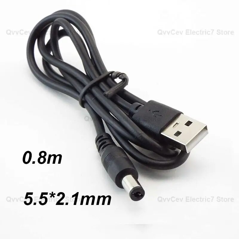 0,8 м USB 2.0 тип A штекер к DC разъему питания электронные устройства Удлинительный кабель usb 5,5*2,1 мм 5,5*2,5 мм разъем W28