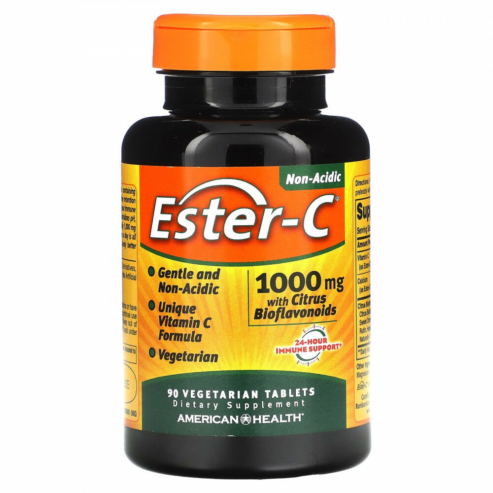 American Health, Ester-C® с цитрусовыми биофлавоноидами, 1000 мг, 90 вегетарианских таблеток