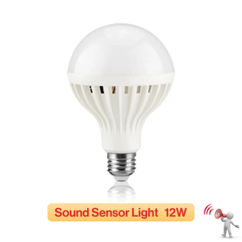 KARWEN Светодиодная лампа с датчиком движения 220V Sound Sensor 12w