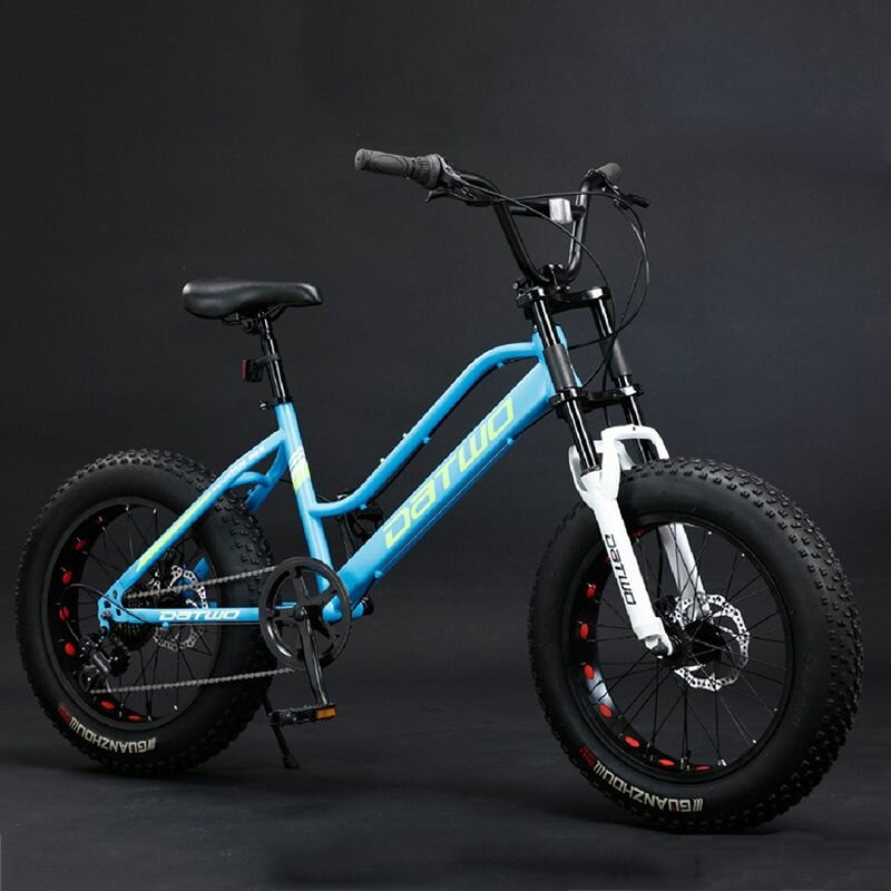 Горный велосипед с толстыми шинами, 20-дюймовая 7-скоростная, шины 4.0, мужские и женские, синий