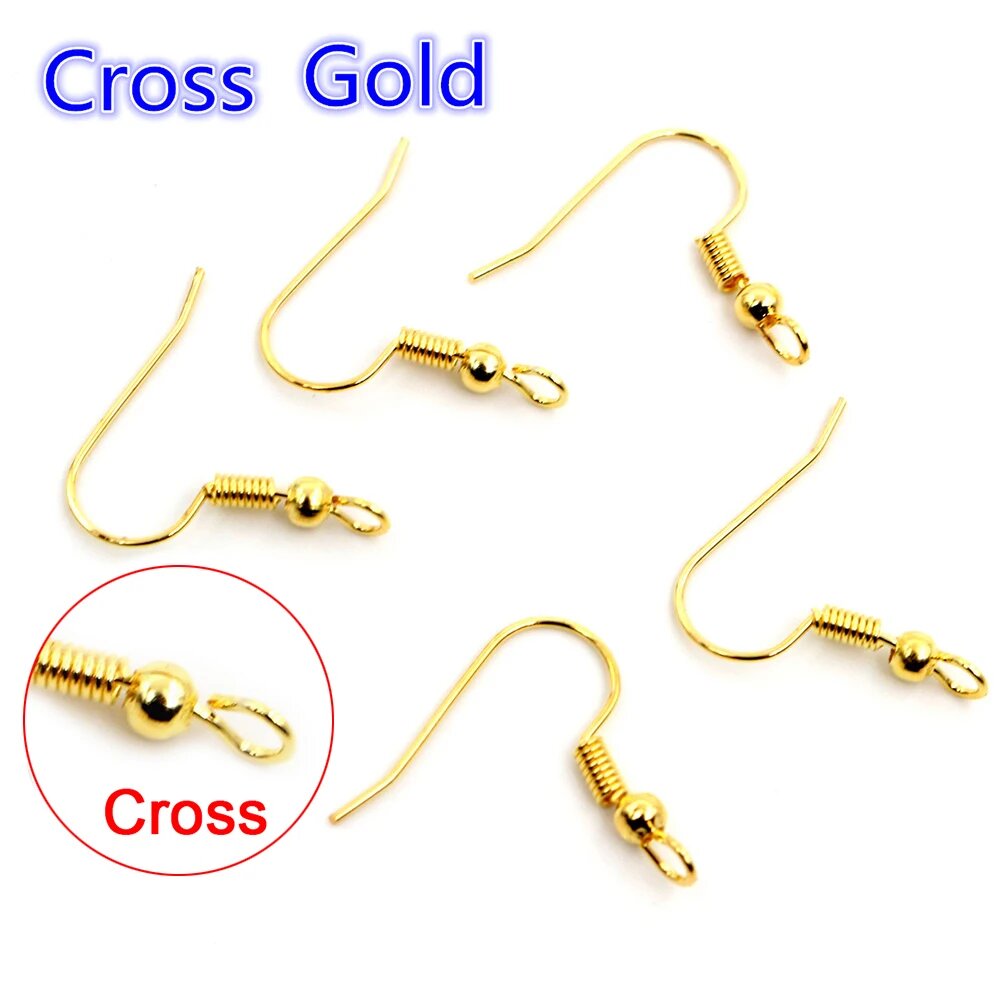 100 шт. Крючки для сережек Gold-Cross