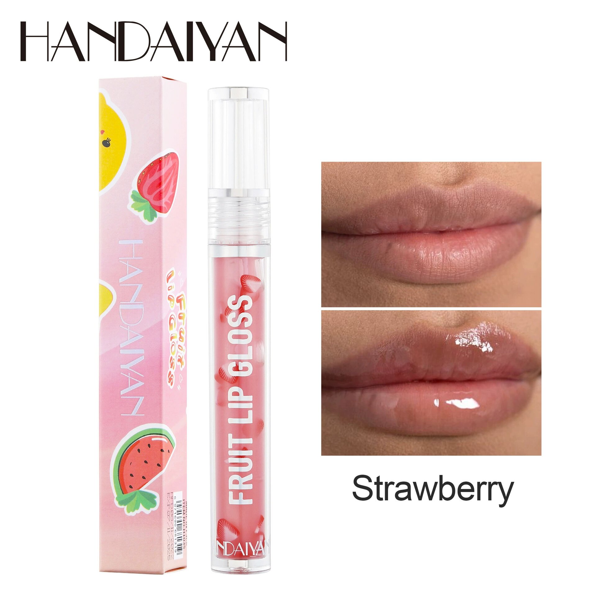 Блеск для губ Handaiyan Fruit Lip Gloss т. Strawberry/клубника 3 г