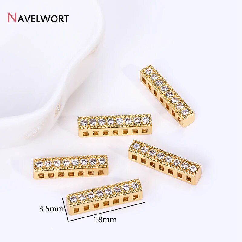 Разделители для бусин NAVELWORT, позолоченные, с цветком розы, 6 штук 2 pieces, 18K gold plated