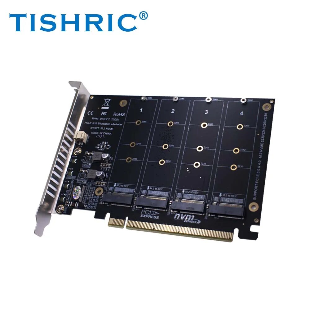 PCIe 4.0 M.2 NVMe SSD RAID адаптерная карта