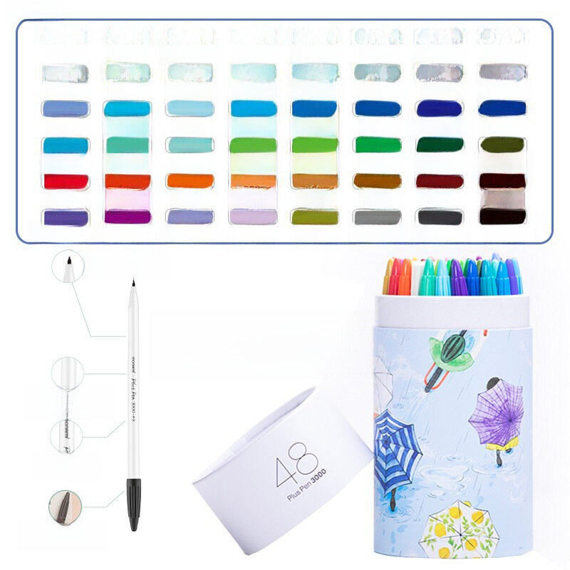 Гелевая ручка Munami Color Water Pen, акварельный набор, 0,4мм, 48 цветов