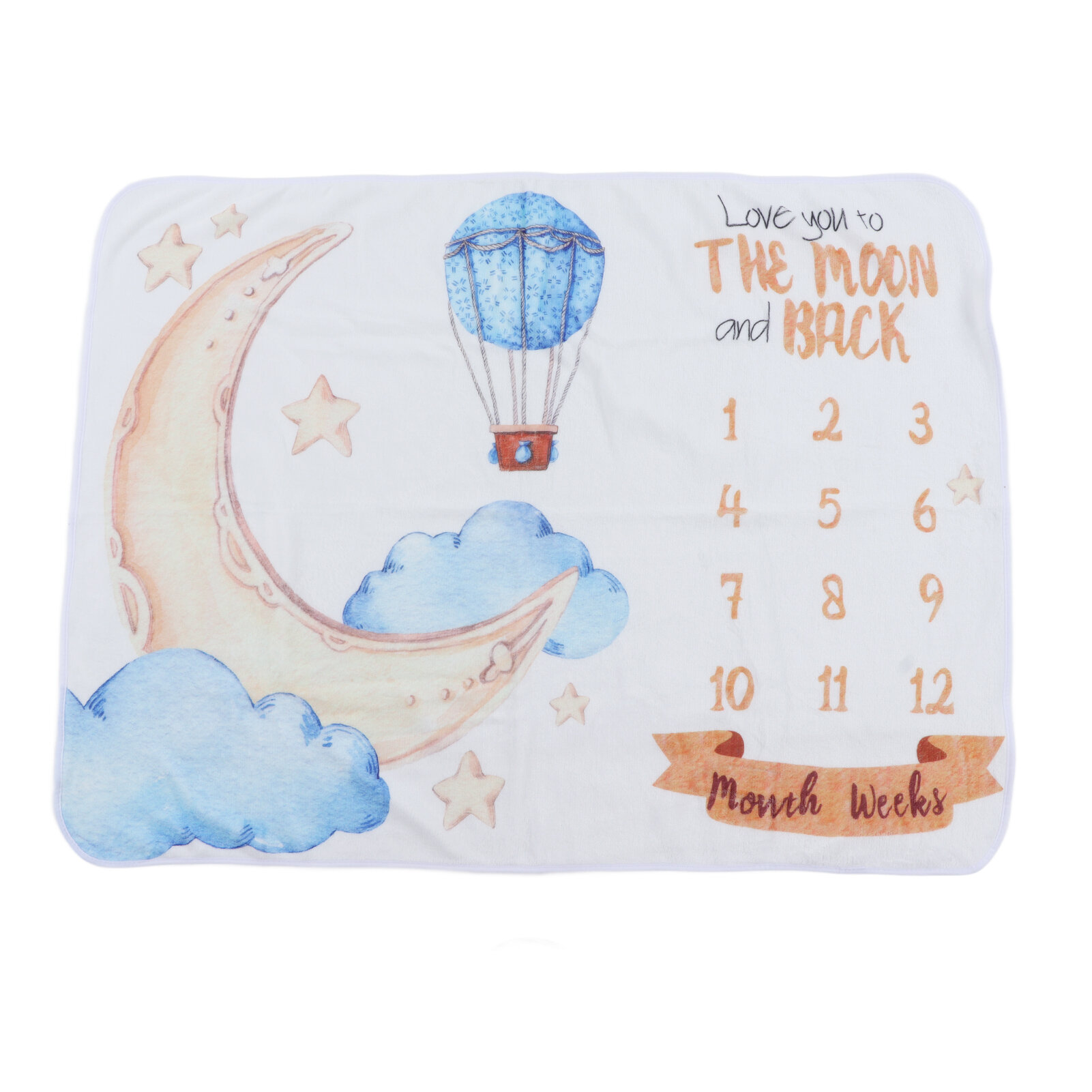 Детское веховое одеяло, цифровое печатное двойное фланель, детское месяц, фото одеяло с лунным шаром, персонализированный подарок на память для новорожденных