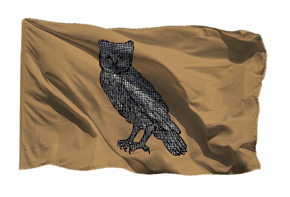 Флаг Тартарии с совой, 70х105 см на шёлке для ручного древка