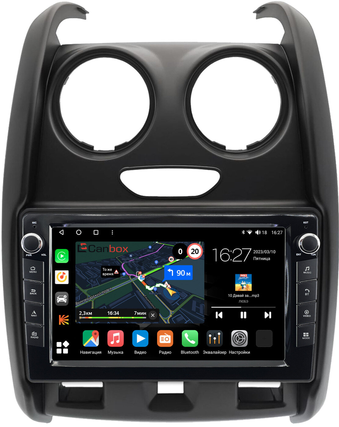 Штатная магнитола Canbox M-Line 7821-9-0284 Lada Largus 2021-2025 (матовая) Android 10 (4G-SIM, 2/32, DSP, IPS) С крутилками