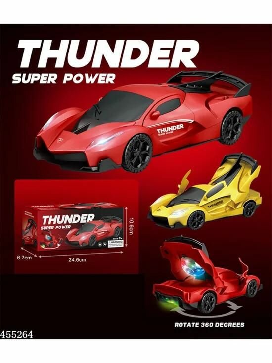 Машина радиоуправляемая КНР THUNDER, на батарейках, свет, звук, в коробке