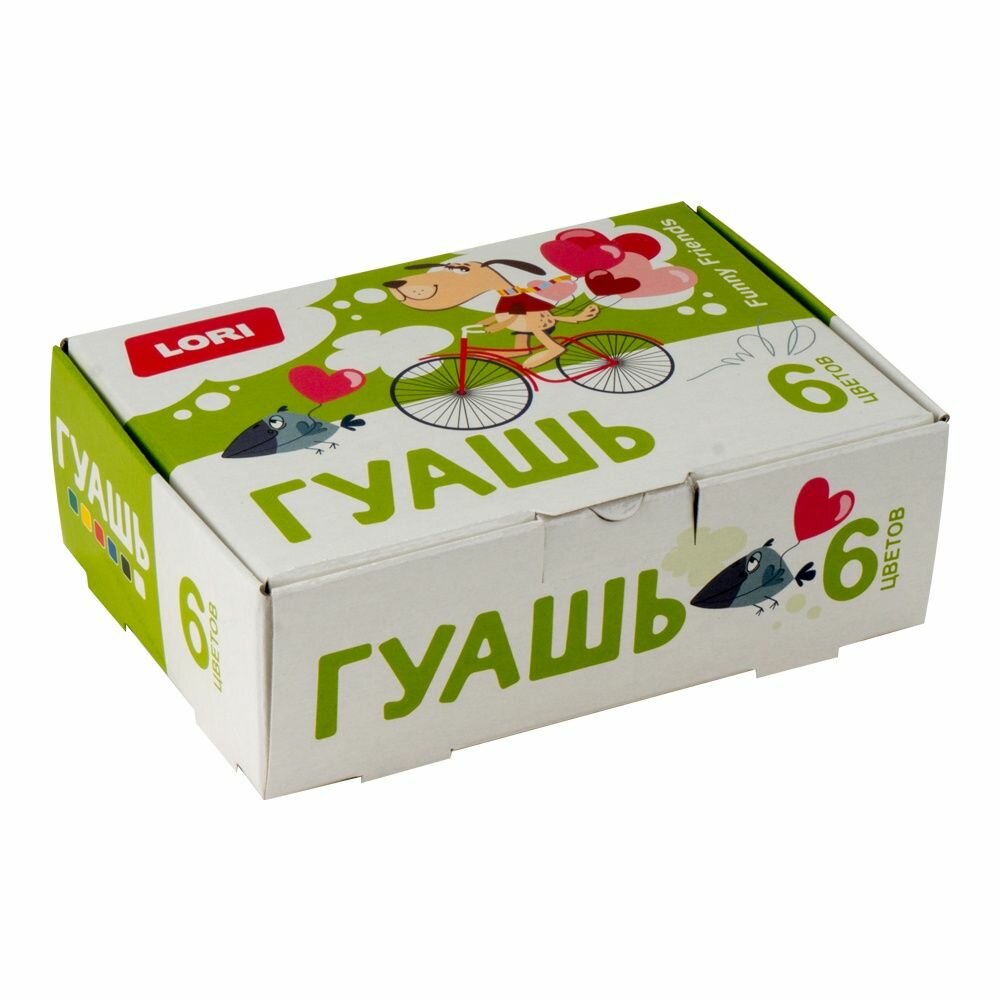 Гуашь LORI "Funny Friends", 6 цветов по 15 мл (Гф-001)