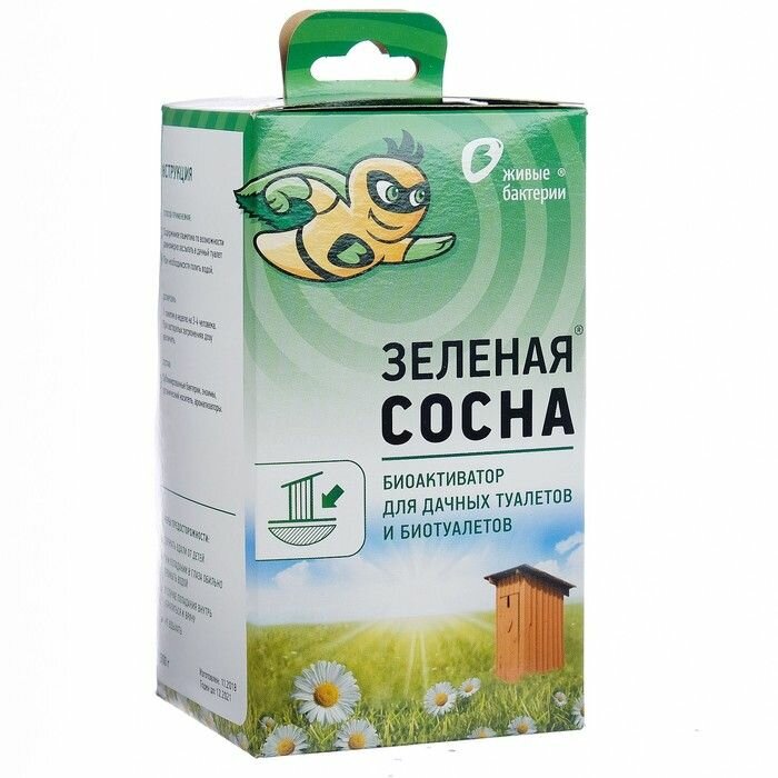 Биоактиватор Живые Бактерии для дачных туалетов и биотуалетов Зеленая сосна, 300 г (2920591)
