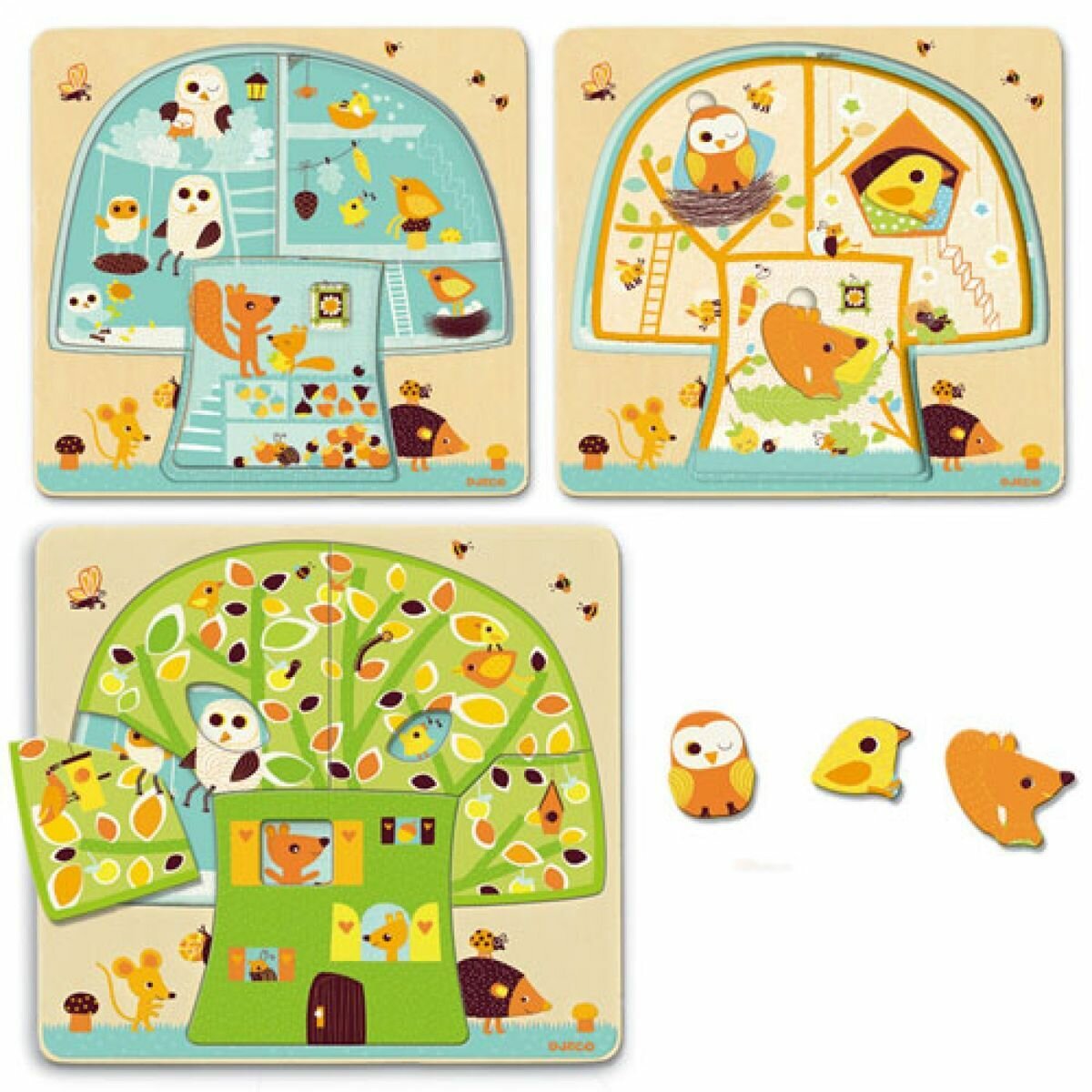 Трехслойный пазл Djeco Дом-дерево (01481)